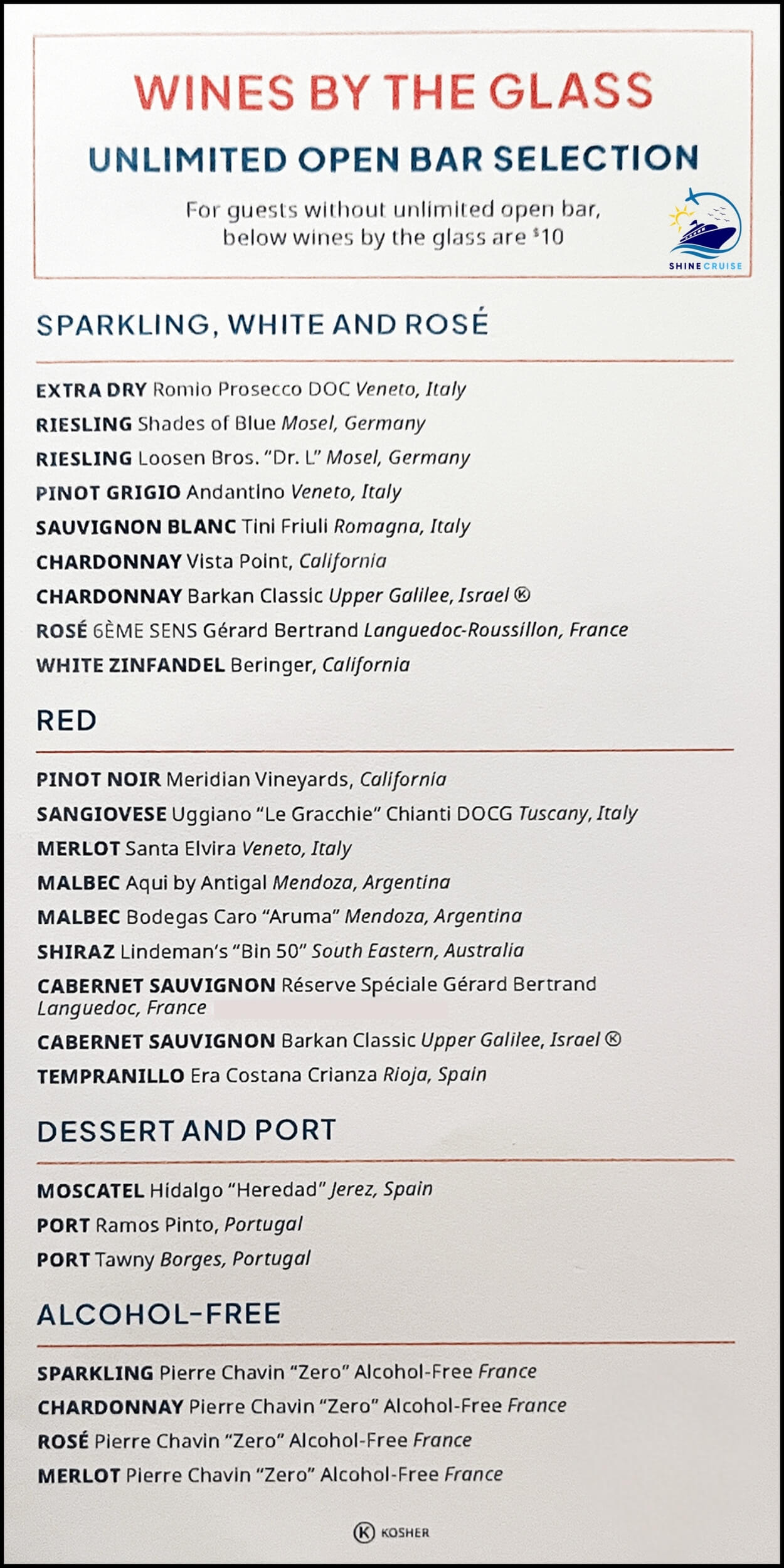 NCL More at Sea Drink Menu 2025 with Prices for all Ships