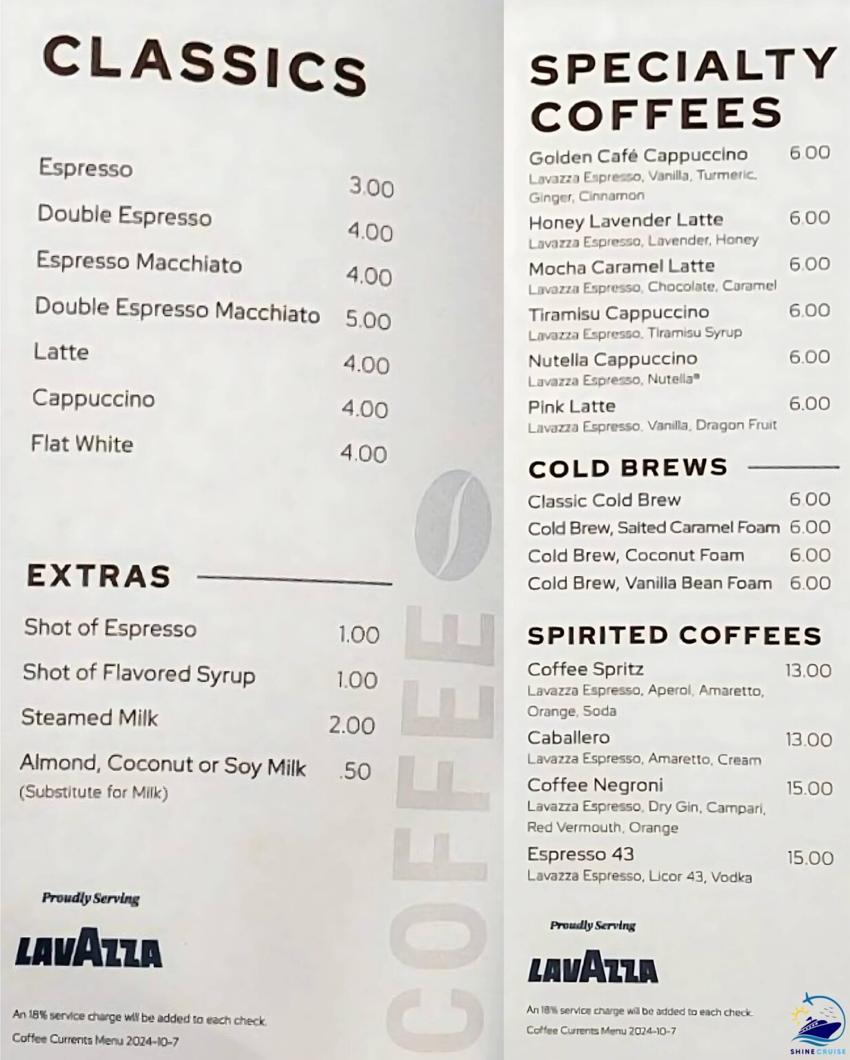 Princess Cruises Drinks Menu 2026 with Prices for all Ships