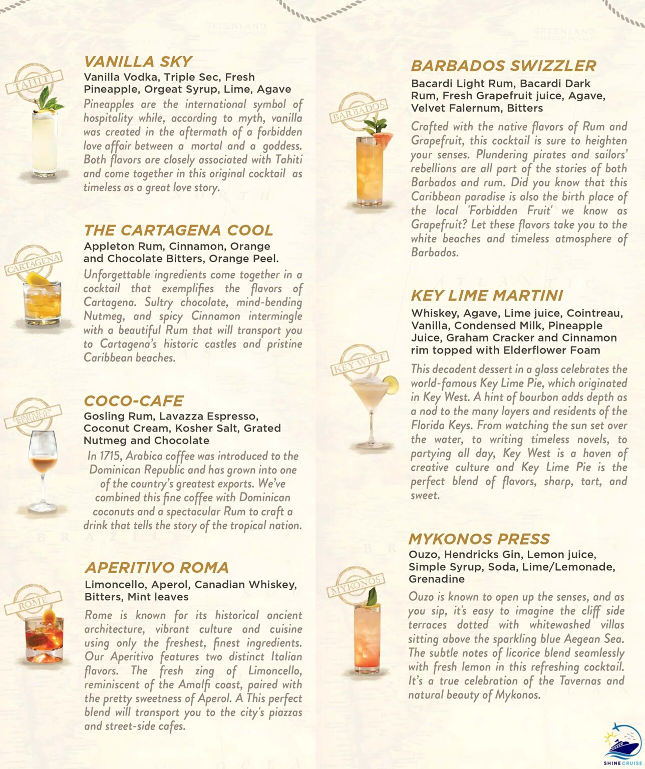 Princess Cruises Drinks Menu 2025 with Prices for all Ships