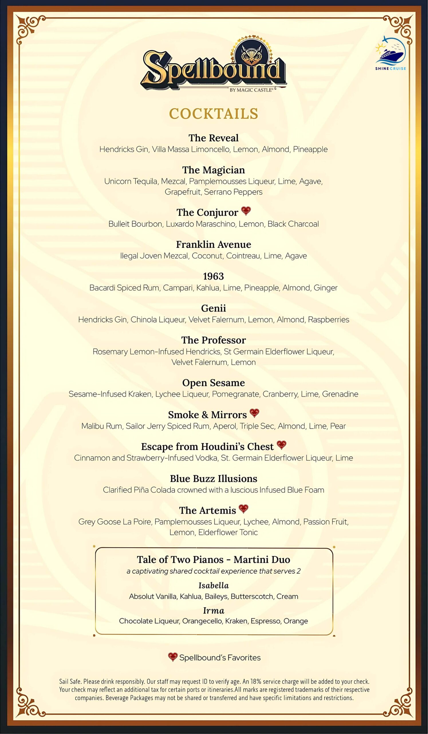 Princess Cruises Drinks Menu 2026 with Prices for all Ships