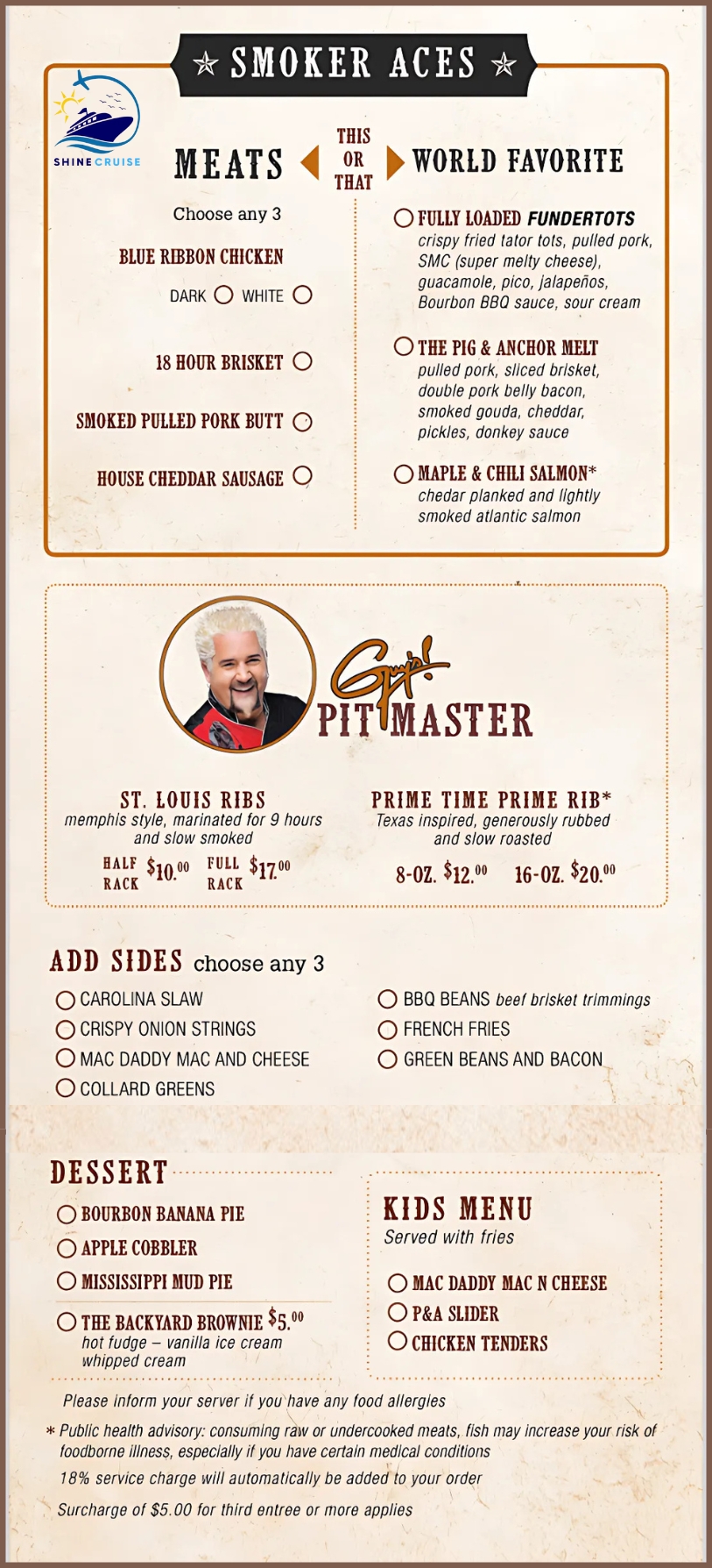 Carnival Guy's Pig and Anchor Smokehouse | Brewhouse Menu