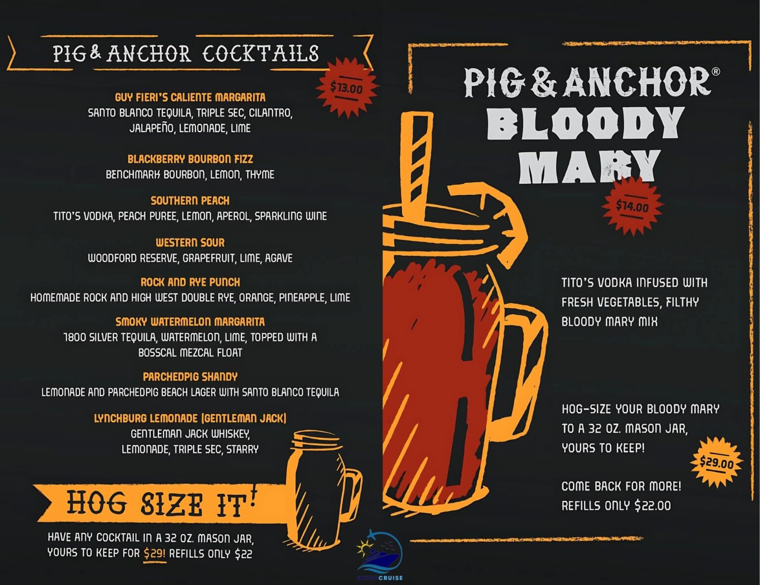 Carnival Guy's Pig and Anchor Smokehouse | Brewhouse Menu