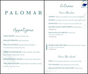 NCL Palomar Menus for 2026 with Cost & Reviews