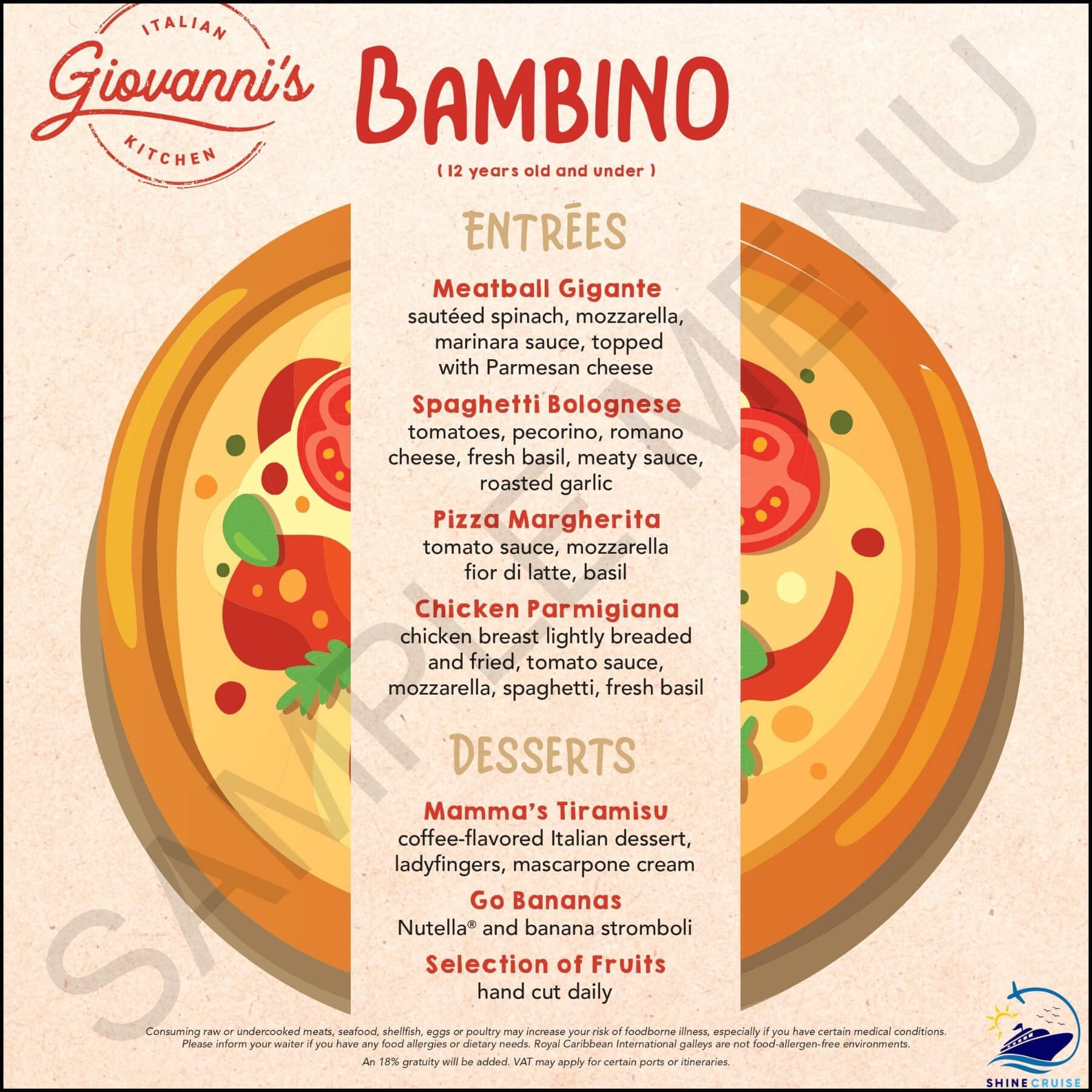 Royal Caribbean Giovanni's Italian Kitchen Menus for 2026