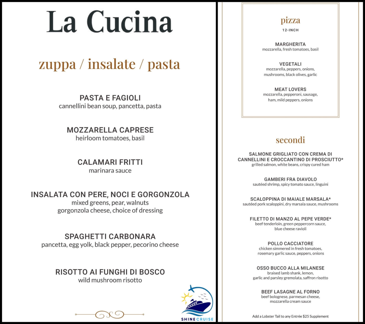 NCL La Cucina Menu 2026 With Prices, Reviews & Tips