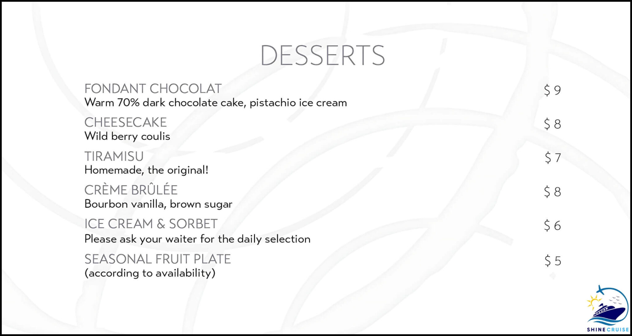 MSC Ocean Cay Restaurant Menus for 2026