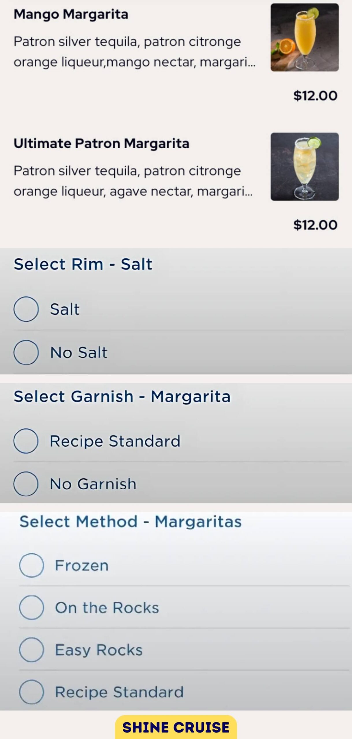 Princess OceanNow Drinks Menu 2026 with Prices