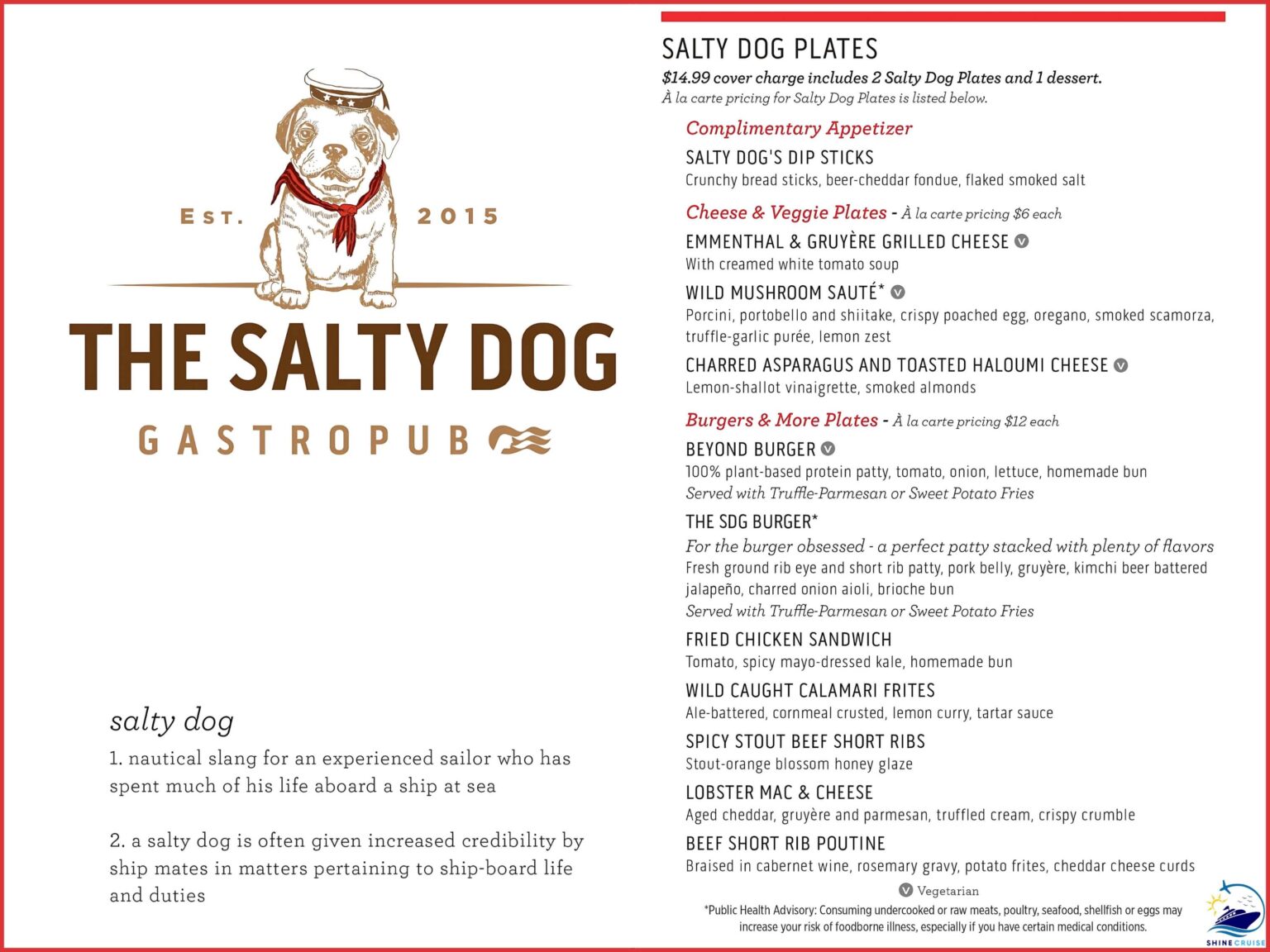 Princess Salty Dog Gastropub Menu 2025 Review, Cost & Tips