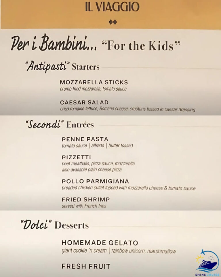 Carnival Il Viaggio Menu 2025 Price, Reviews and Tips