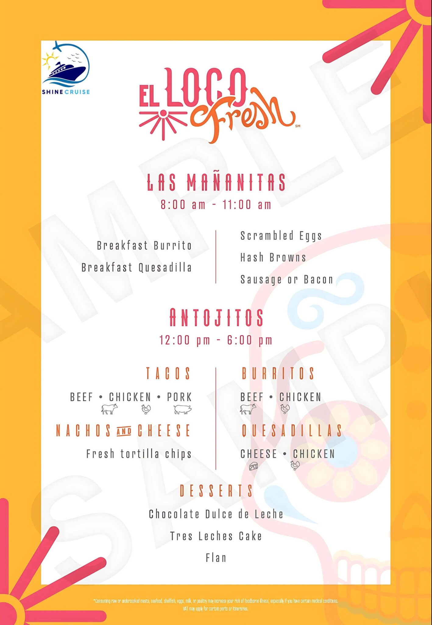 El Loco Fresh Royal Caribbean Menu for 2026 with Review