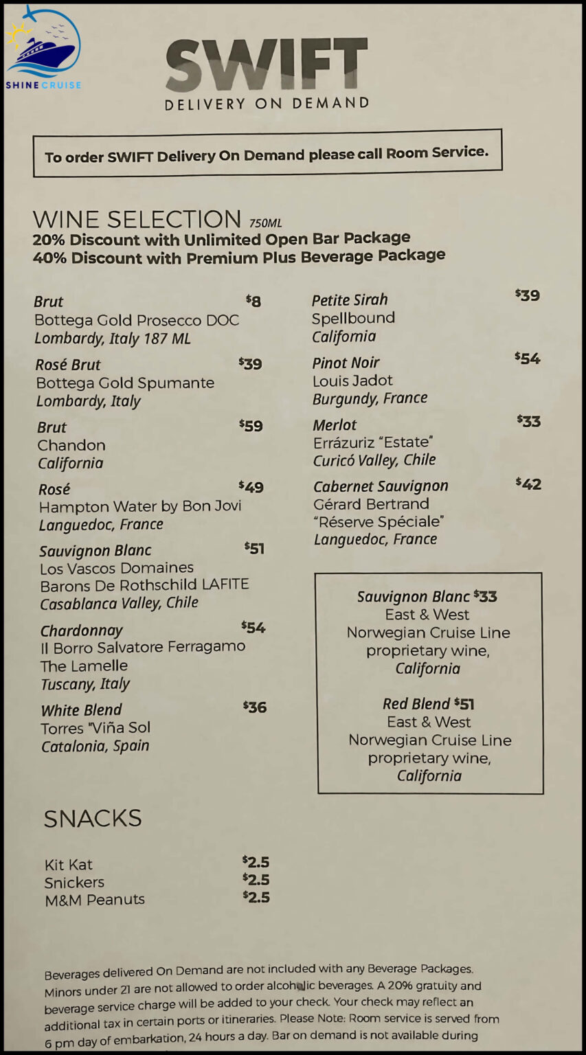 NCL Room Service Menus for 2026 with Prices & Helpful Tips