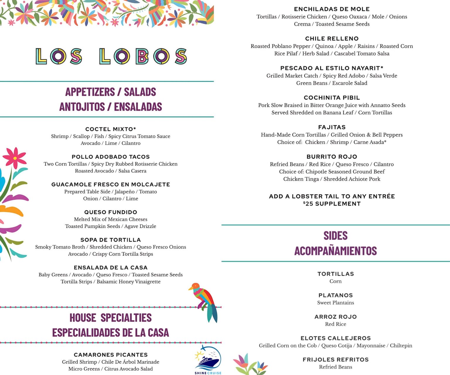 NCL Los Lobos Menu 2025 Review, Cost, and Tips