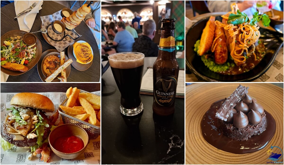 Princess Cruises O'Malley's Irish Pub Menus for 2026