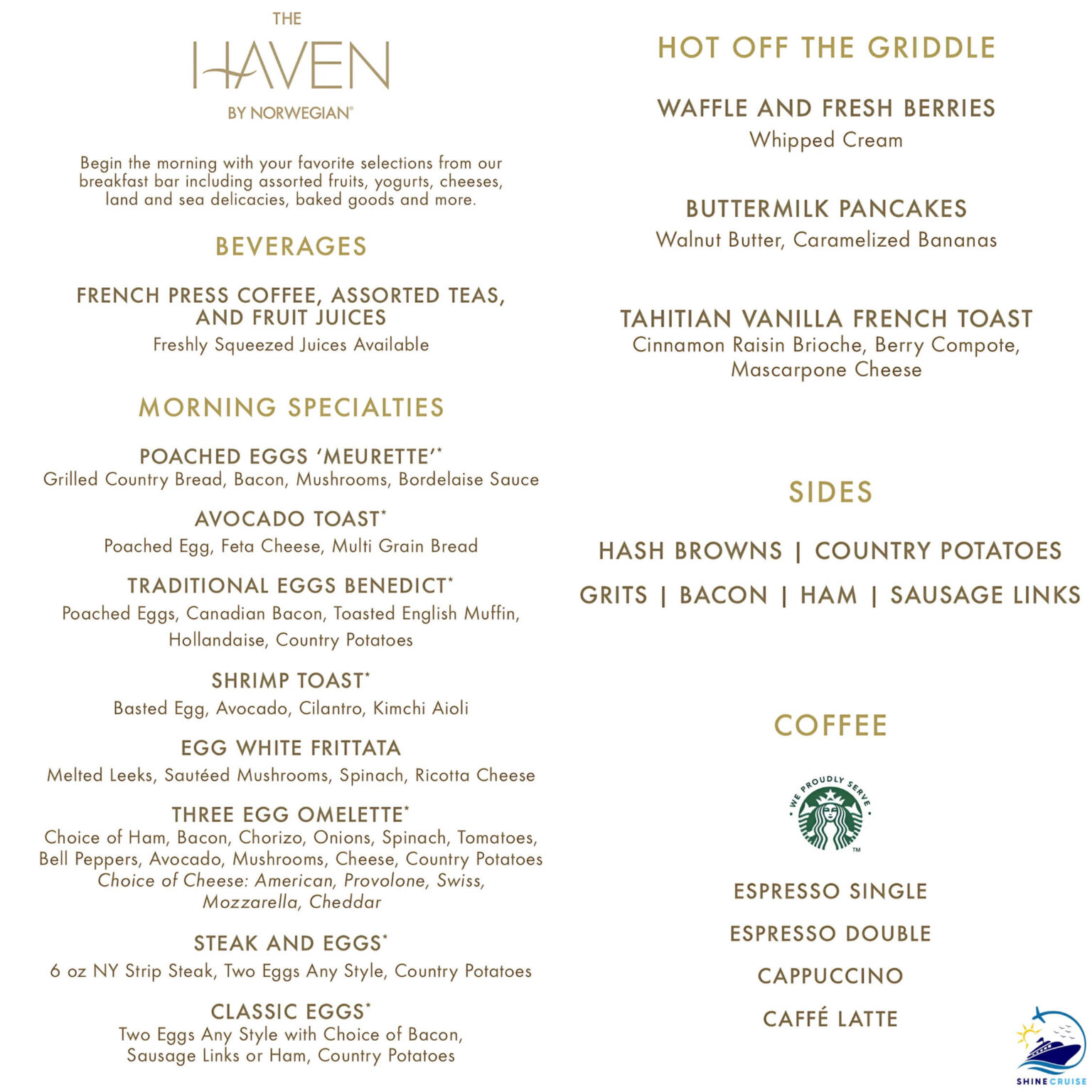 NCL Aqua Restaurants Menus for 2026 - Detailed Guide