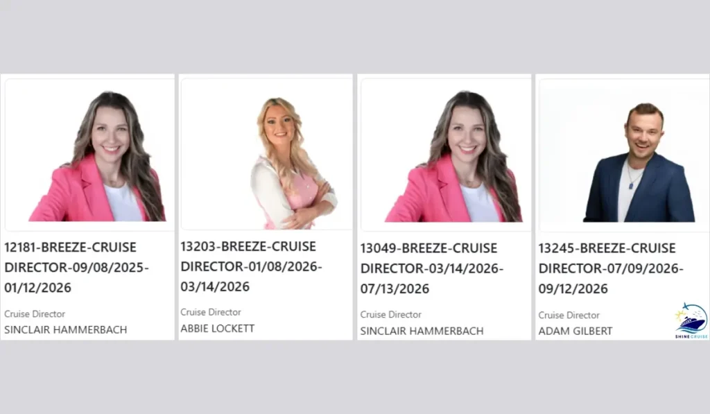 Carnival Cruise Director Schedule 2026 for all Ships