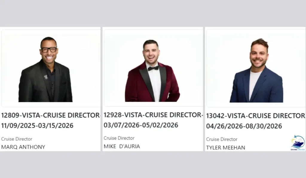 Carnival Cruise Director Schedule 2026 for all Ships