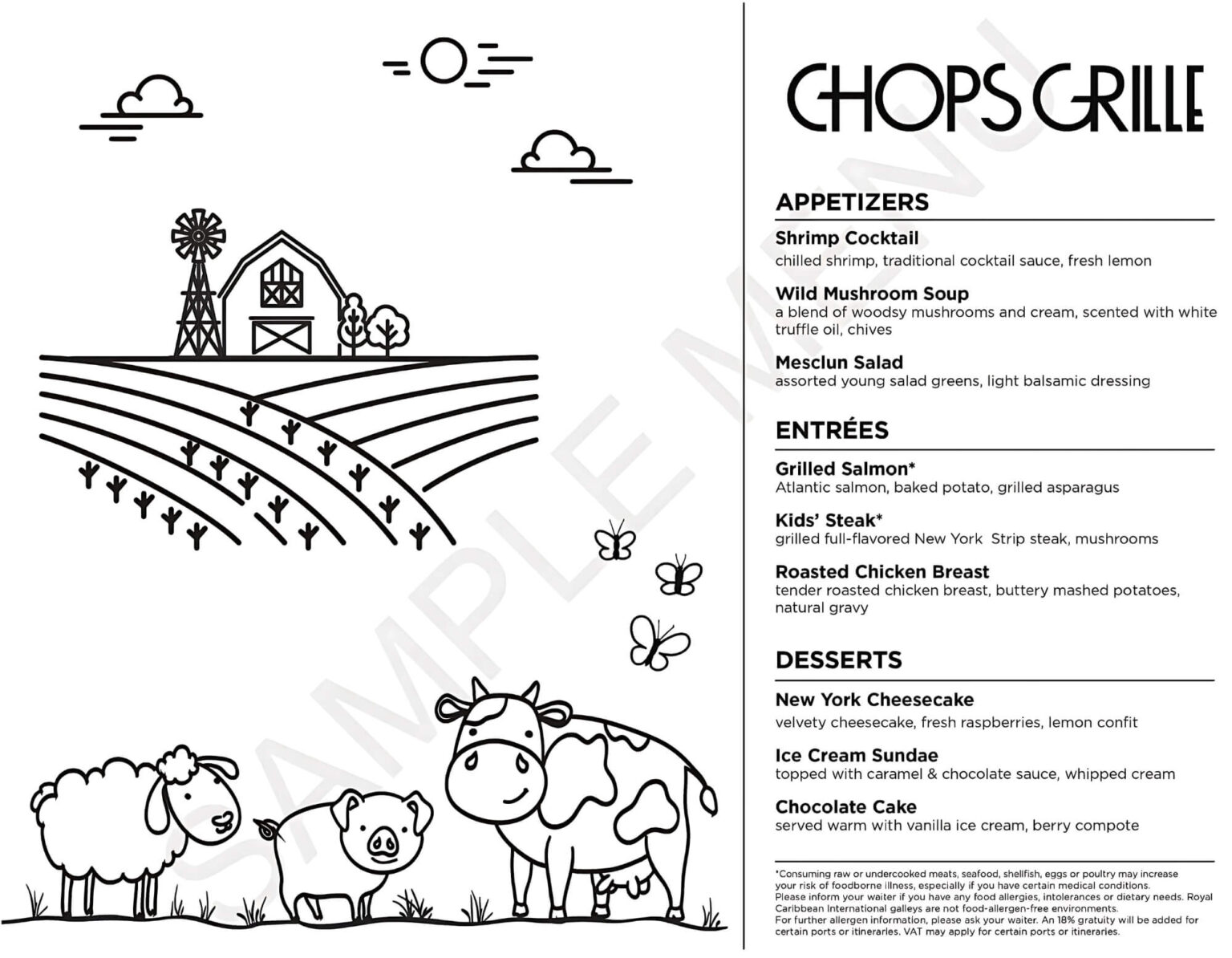 All Royal Caribbean Star of the Seas Restaurants with Menus