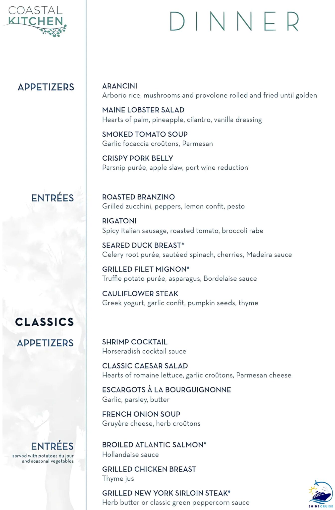 All Royal Caribbean Star of the Seas Restaurants with Menus