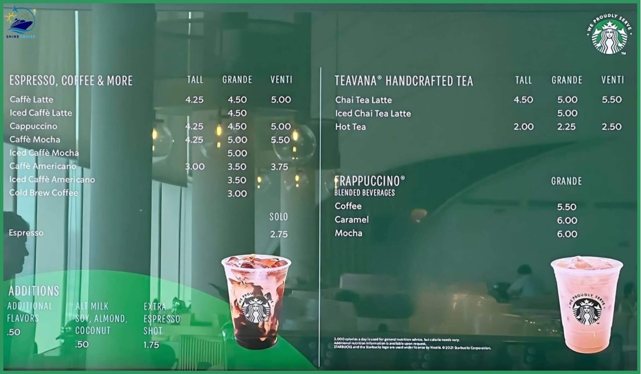 Royal Caribbean Star of the Seas Bars Menu & Drink Prices